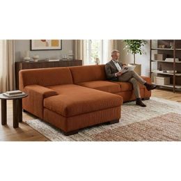 OTTO home Ecksofa &raquo;Faxxe 268 x 153 cm, auch mit Schlaffunktion&laquo; aus haustierfreundlichem Pet Friendly Cord, L-Form braun 90% Polyester, 10% Nylon B/H/