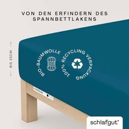 Schlafgut Spannbettlaken &raquo;CASUAL Bettlaken 100% gek&auml;mmte Bio-Baumwolle, 150 g/m&sup2;, Spannbetttuch&laquo; Bettlaken bis 25 cm H&ouml;he, langlebig, weich, Antipilling-