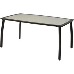Merxx Gartentisch &raquo;rechteckig&laquo; 1 Stk. tlg. nach au&szlig;en gew&ouml;lbte Beine grau Aluminium;Sicherheitsglas B/H/T: 90cm x 74,5cm x 150cm