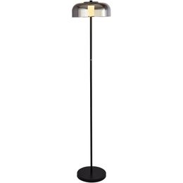 Searchlight Stehlampe &raquo;Frisbee Floor Lamp - Black Metal & Smoked Glass&laquo; LED-Modul 1 Stk. Warmwei&szlig; schwarz 1, &Oslash; 30cm H: 146cm, 1 Stk.