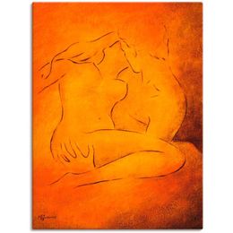 Artland Leinwandbild &raquo;Flammende Leidenschaft&laquo; Paar 1 Stk. tlg. auf Holzrahmen gespannt orange Leinwand B/H/T: 60cm x 80cm, Leinwandbild Paar Hochformat, 1 Stk