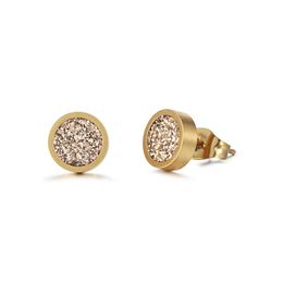 Kingka Damen Paar Ohrstecker &raquo;Stardust&laquo; gold 8mm, Edelstahl