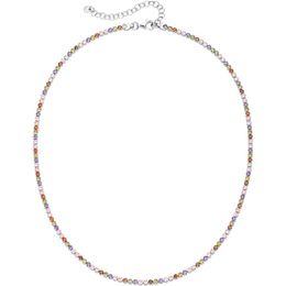 Firetti Damen Collier &raquo;Schmuck Geschenk Silber 925 Halsschmuck Halskette Tenniskette Glitzer&laquo; mit Zirkonia (synth.) bunt Silber 925 (Sterlingsilber), 