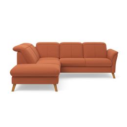 Sit & More sit&more Ecksofa &raquo;Romero L-Form&laquo; wahlweise mit oder ohne TV-Funktion, Schlaffunktion, Bettkasten orange 90% Polyester 10%Polyamid B/H/T: 250cm x 91cm 