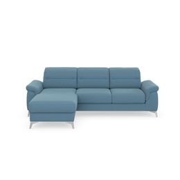Sit & More sit&more Ecksofa &raquo;Sinatra L-Form&laquo; mit Recamiere, optinal mit Kopfteilverstellung und Armteilfunktion blau 90% Polyester, 10% Polyamid B/H/T: 258cm x 