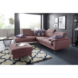 Sit & More sit&more Ecksofa &raquo;Percy L-Form&laquo; 15 cm Fu&szlig;h&ouml;he, Sitztiefenverstellung, wahlweise in 2 Fu&szlig;farben lila B/H/T: 270cm x 235cm, Luxus-Microfaser Paris, 