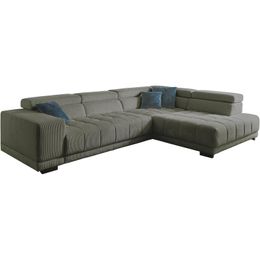 Die PlanBar Ecksofa &raquo;MP-IN15053 L-Form breiter Schenkel&laquo; mit Kopfteilverstellung, wahlweise mit manueller Vorziehbank grau 88% Polyester; 12% Polyamid