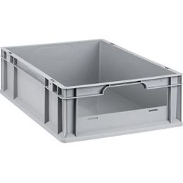Sch&auml;fer Shop Sch&auml;fer Shop Pure Eurobox Serie Economy, Front offen, Kunststoff, B 600 x T 400 x H 170 mm, 34 l, grau