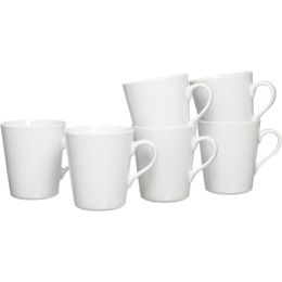 Ritzenhoff & Breker Becher &raquo;Vio&laquo; 6-teilig wei&szlig; Porzellan &Oslash; 9cm x 10cm, 300ml, 6 Stk.