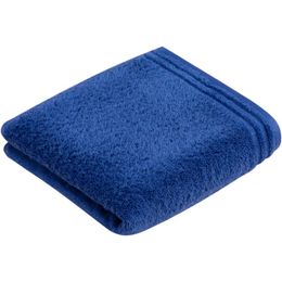 Vossen Badetuch &raquo;Calypso Feeling&laquo; mit schmaler Bord&uuml;re, aus 100% hochwerter Baumwolle, Vegan, einfarbig blau Walkfrottee, Obermaterial: 100% Baumwolle B/L: 