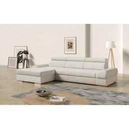 Sit & More sit&more Ecksofa &raquo;Broadway L-Form&laquo; inklusive Kopfteilverstellung, wahlweise mit Schlaffunktion wei&szlig; Luxus-NaturLeder;Luxus-Kunstleder;NaturLEDER ;