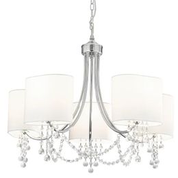 Searchlight Kronleuchter &raquo;H&auml;ngeleuchte Nina, 5-flammig&laquo; E14 1 Stk. Elegante Optik wei&szlig; 5, &Oslash; 64cm H: 55cm, 1 Stk.