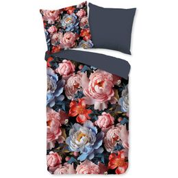 Good Morning Wendebettw&auml;sche &raquo;Rhein&laquo; 2 Stk. 100% Baumwolle, Renforc&eacute;, 2 Teilig, Rei&szlig;verschluss, Wende, Blumen Bunt bunt Renforc&eacute;, Obermaterial: 100% 