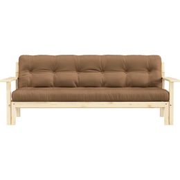 Karup Design Schlafsofa &raquo;Unwind&laquo; Mit Holzstruktur, inkl. Futonmatratze, Liegefl&auml;che 130x190 cm braun B/H/T: 190cm x 14cm x 92cm, Baumwollmix