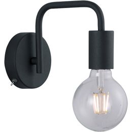 Trio Leuchten Wandleuchte &raquo;Diallo&laquo; E27 mit FLEXConnect f&uuml;r Stecker oder Festanschluss, Kippschalter schwarz 1, H: 15cm