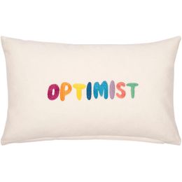 Pad Dekokissen &raquo;OPTIMIST&laquo; Made in Europe, Kissenh&uuml;lle ohne F&uuml;llung, 1 St&uuml;ck, 30x50 cm beige Baumwolle B/L: 50cm x 30cm, 1 Stk.