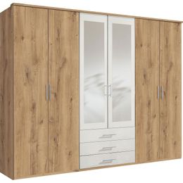 wimex Kleiderschrank &raquo;Ben&laquo; mit jeweils drei Schubk&auml;sten braun Plankeneiche Nachbildung, B/H/T: 270cm x 210cm x 58cm, Schubladen: 3 Stk. T&uuml;ren: 6 Stk.