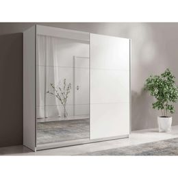 OTTO home Kleiderschrank &raquo;Kleiderschrank Fresnooo mit 5 Einlegeb&ouml;den, Spiegel und Kleiderstange&laquo; Garderobe mit 2 Schwebet&uuml;ren, B/H/T 200/207/62 cm 
