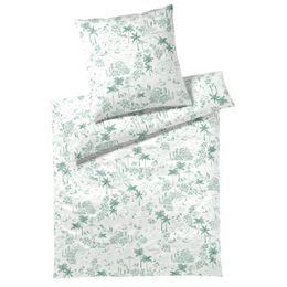 Elegante Bettw&auml;sche &raquo;Positano&laquo; 2 Stk. angenehmes Hautgef&uuml;hl gr&uuml;n Mako-Satin, Obermaterial: 100% Baumwolle B/L: 155cm x 220cm, 1 Stk., 1 Stk., Mako-Satin, B/L: 