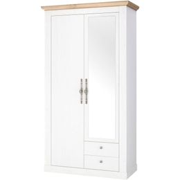 OTTO home Garderobenschrank &raquo;WESTMINSTER&laquo; Breite ca. 108 cm, im romantischen Landhausstil wei&szlig; B/H/T: 108cm x 203cm x 46cm, Schubladen: 2 Stk. T&uuml;ren: 