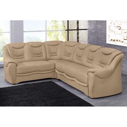 Sit & More sit&more Ecksofa &raquo;Bansin L-Form&laquo; wahlweise mit Schlaffunktion braun Luxus-Microfaser ALTARA NUBUCK (100% Polyester);SOFTLUX -Kunstleder;NaturLEDER (