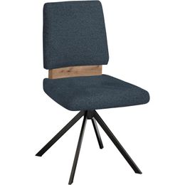 massivline&more Drehstuhl &raquo;Br&uuml;gge 301&laquo; () 1 Stk. blau Holzwerkstoff, Metall, Stoff B/H/T: 48cm x 92cm x 59,5cm, 1 Stk., Microfaser Struktur (100% 