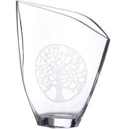Casablanca by Gilde Tischvase &raquo;Lebensbaum&laquo; Vase aus Glas, mit schr&auml;ger &Ouml;ffnung transparent Glas B/H/T: 26cm x 33cm x 9cm