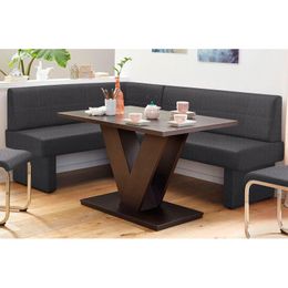 Home Affaire Eckbank &raquo;Nils&laquo; Sitz und R&uuml;cken gepolstert, verschiedene Qualit&auml;ten grau Holzwerkstoff, Massivholz, Polyester B/H/T: 202cm x 89cm x 152cm,