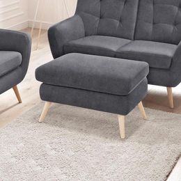 exxpo - sofa fashion Hocker &raquo;Scandi bequem und elegant mit hohem Holzfu&szlig;&laquo; bequem und elegant mit hohem Holzfu&szlig; grau Korpus: 100% PES;Luxus-Microfaser 