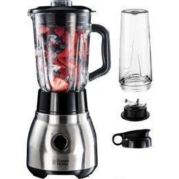 Russell Hobbs Standmixer &raquo;2-in-1 Glas- 23821-56, Edelstahl&laquo; 600 W vollautom. Standmixer mit Kochfunktion, Smoothie, 8 Programme grau Einheitsgr&ouml;&szlig;e 