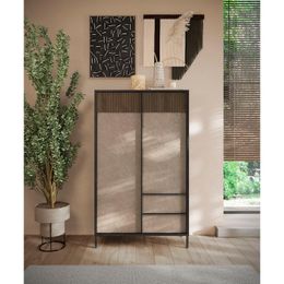 Home Affaire Highboard &raquo;Everest H&ouml;he 177 cm, Kommode mit 2 T&uuml;ren u. 2 Schubk&auml;sten&laquo; Sideboard, Schrank, Soft/Self Closing, Korpus 22 mm grau B/H/T: 