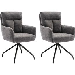 Home Affaire Esszimmerstuhl &raquo;Monaco&laquo; (Set) 2 Stk.verschiedene Gestelle w&auml;hlbar, Belastbar bis 120 Kg grau Boucle B/H/T: 59cm x 92,5cm x 67,5cm, 2 Stk.