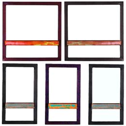 Sit Wandregal &raquo;Riverboat&laquo; Set bunt Massivholz, Metall B/H/T: 75cm x 75cm x 25cm
