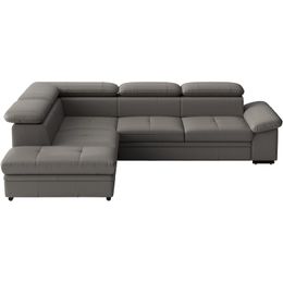 Sit & More sit&more Ecksofa &raquo;Viola, L-Form, Leder, B: 249 cm&laquo; optional mit Schlaffunktion beige B/H/T: 249cm x 73cm x 226cm, NaturLEDER Stoff, Ottomane links, 