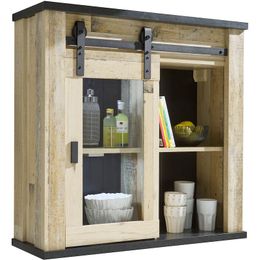 Home Affaire H&auml;ngeschrank &raquo;Sherwood&laquo; mit Scheunentorbeschlag aus Metall, H&ouml;he 90 cm braun Holzwerkstoff B/H/T: 93cm x 90cm x 31cm, T&uuml;ren: 1 Stk.