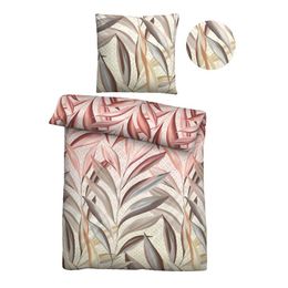Biberna Bettw&auml;sche &raquo;0005189&laquo; 2 Stk. wohlig warm + weich, pflegeleicht, aus 100% Baumwolle, Rei&szlig;verschluss grau Feinbiber, Obermaterial: 100% Baumwolle B/L: 