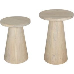 ByLiving Beistelltisch &raquo;Cone&laquo; Set, aus Massivholz in schwarz oder white wash, verschiedenen Gr&ouml;&szlig;en beige B/H/T: 60cm, Set 35 und 40cm