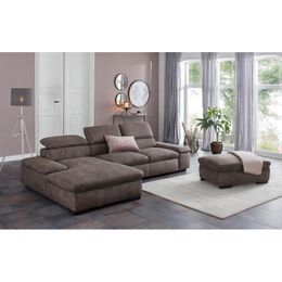 OTTO home Ecksofa &raquo;Alberto L-Form&laquo; mit Kopfteilverstellung, wahlweise mit Schlaffunktion grau 100% Polyester;Luxus-Microfaser ALTARA NUBUCK (100% 