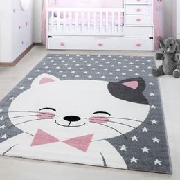 Ayyildiz Teppiche Kinderteppich &raquo;Kids 550, auch in rund erh&auml;ltlich&laquo; rechteckig 12 mm H&ouml;he auch in rund, Tiermotiv, Kurzflor pink Kunstfaser B : 200cm 1 Stk., 12mm, L: 