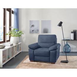 Calia italia Sessel &raquo;Gaia, in edlem Design und mit erstklassigem Sitzkomfort&laquo; aus pflegeleichtem Luxus-Microfaser Ginevra Hydro Care blau Luxus-