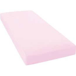 Janine Spannbettlaken &raquo;ELASTIC 5002&laquo; f&uuml;r Matratzen bis 35 cm H&ouml;he, 95% Baumwolle, hochwertig, langlebig rosa Jersey-Elasthan, Obermaterial: 95% Baumwolle, 5%