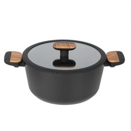 RESTO Kitchenware Kochtopf &raquo;Mon, Bratentopf antihaftbeschichtet und sp&uuml;lmaschinenfest&laquo; 2 Stk. tlg. Aluminium schwarz 4,4 l + &Oslash; 24cm + H&ouml;he 11,5cm