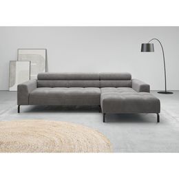 Home Affaire Ecksofa &raquo;Claya, 258 cm breit, L-Form, Kopfteilverstellung&laquo; Moderne Steppung, weicher Polsteraufbau & saugroboterfreundliche H&ouml;he 88% 