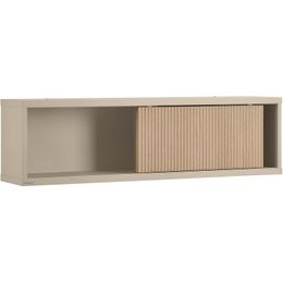 Paidi Wandregal &raquo;JONTE in Beige mit Schiebet&uuml;r & 2 F&auml;chern&laquo; B/H/T ca. 94/27/20cm, Cashmere-Beige/Light Oak, H&auml;ngeregal, 20 Kg Tragkraft, Wandboard 