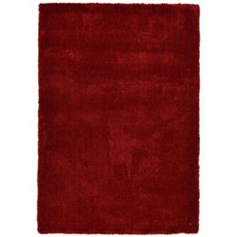 Tom Tailor HOME Hochflor-Teppich &raquo;Shaggy Teppich Cozy&laquo; rechteckig 25 mm H&ouml;he Uni Farben, auch in Pastell Farben, weich & kuschelig rot Polyester B : 