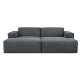 Inosign Ecksofa &raquo;Koa,228cm, L-Form, Modulsofa, Webstoff, Cord, Struktur, Chenille&laquo; Designsofa, Set, Hocker inklusive, weicher Lounge-Sitzkomfort grau 