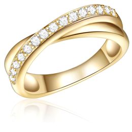 Rafaela Donata Ring Damen Gr&ouml;&szlig;e 56 gold / wei&szlig;
