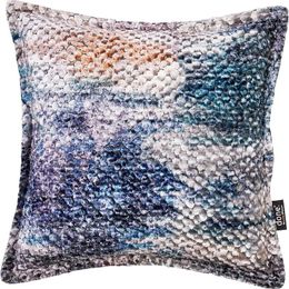 done. Dekokissen &raquo;Glam Colour&laquo; Rei&szlig;verschluss, Ohne F&uuml;llung, meliert blau Polyester B/L: 45cm x 45cm, 1 Stk.