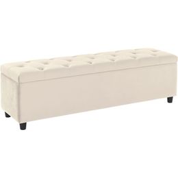 Home Affaire Bettbank &raquo;Relaxy&laquo; gesteppt, mit Staufach beige Holzwerkstoff, Massivholz, Polyester B/H/T: 120cm x 41,5cm x 40cm, Luxus-Microfaser