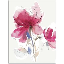 Artland Wandbild &raquo;Rosige Bl&uuml;te I.&laquo; Blumenbilder 1 Stk. tlg. als Alubild, Leinwandbild, Poster in verschied. Gr&ouml;&szlig;en pink B/H/T: 90cm x 130cm, Alu-Dibond-Druck 